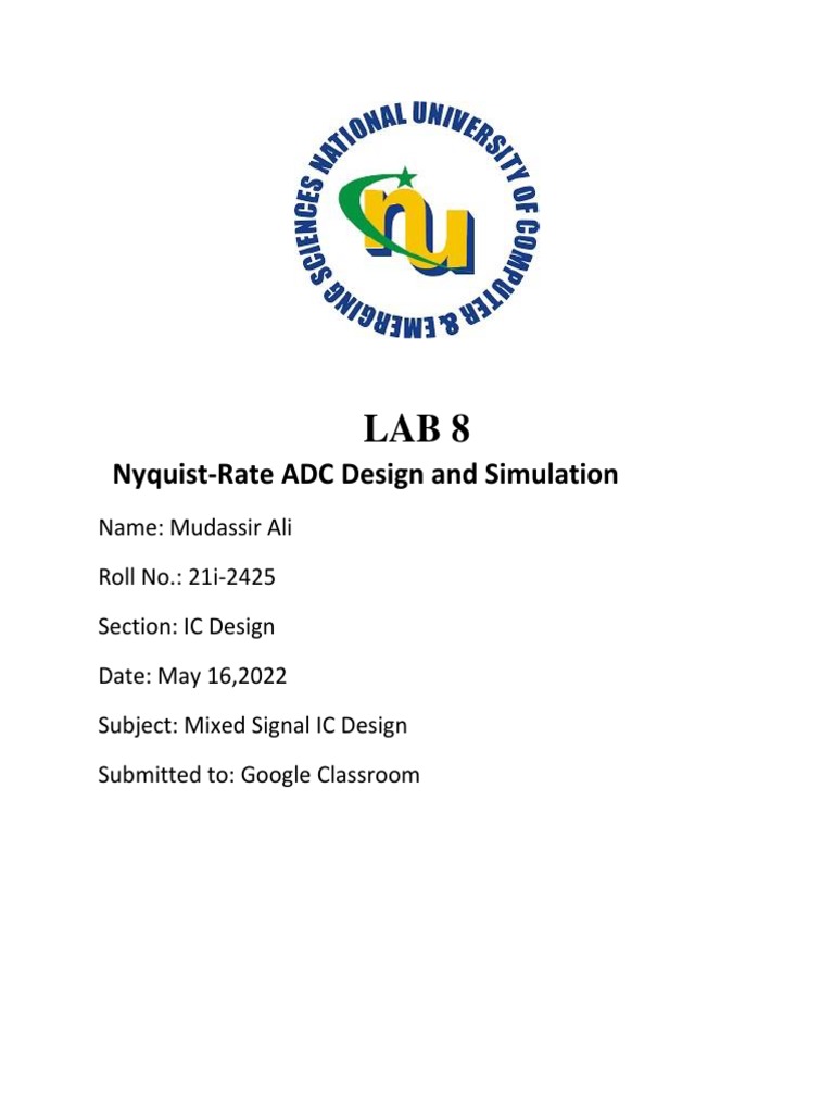 Nyquist-Rate ADC Design and Simulation | PDF