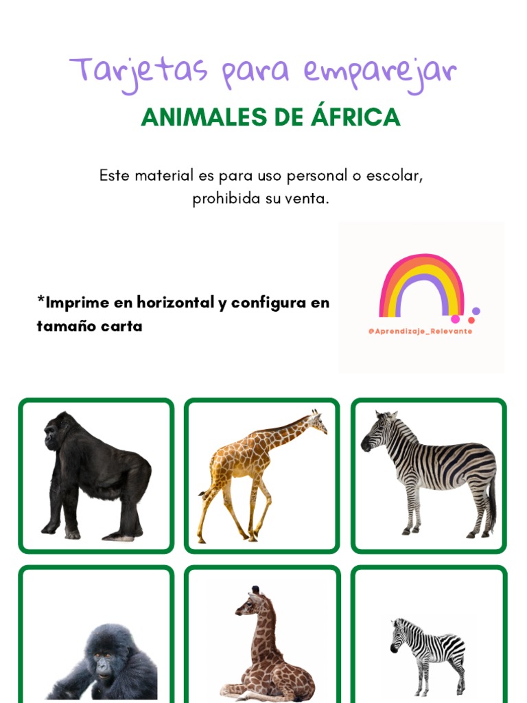 Tarjetas para Emparejar | PDF