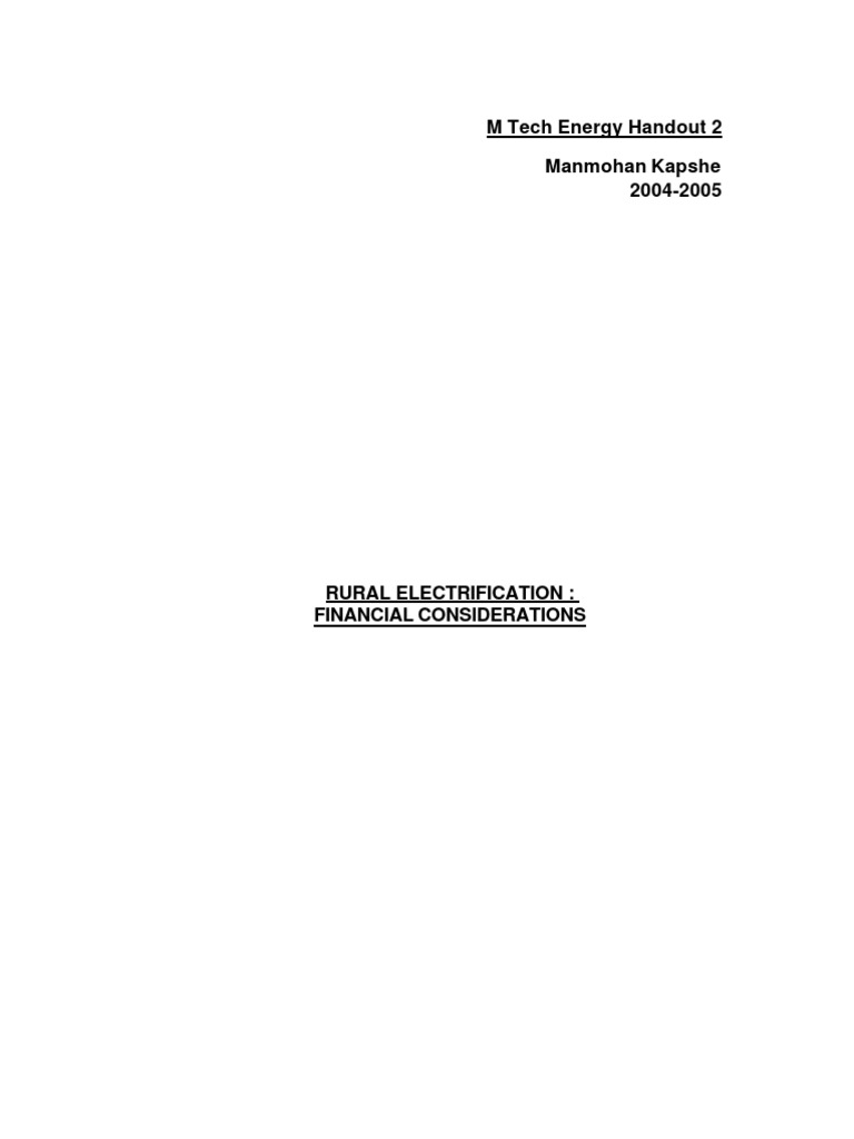 Rural Options Electricity | PDF | Rural Electrification | Electrification