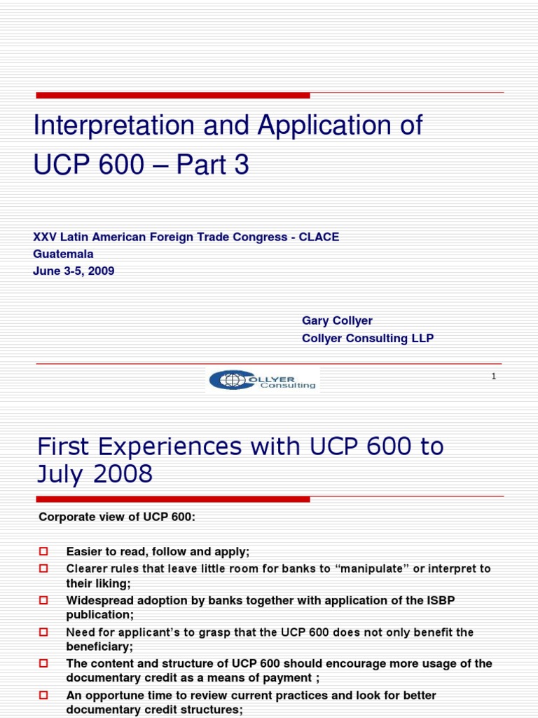 Interpretation of UCP 600 by Gary | PDF | Bill Of Lading | Letter Of Credit