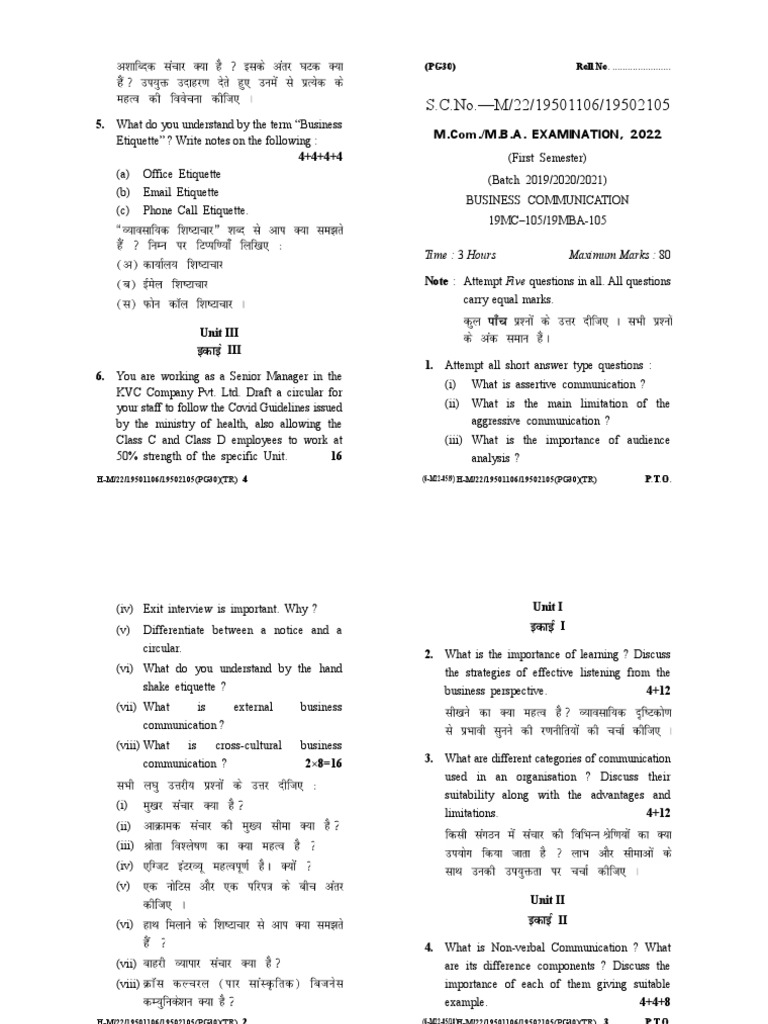 Business Communication 2022 | PDF | Communication | Psychological Concepts