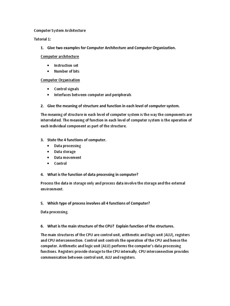 Overview of Computer System Architecture | PDF