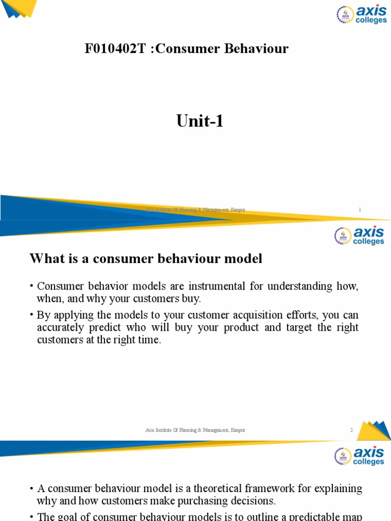 F010402T:Consumer Behaviour: Unit-1 | PDF | Business