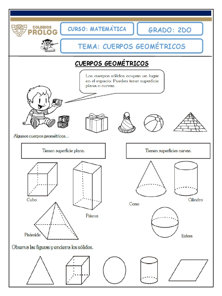 2° Ficha - Cuerpos Geométricos | PDF | Formas geométricas | Euclides