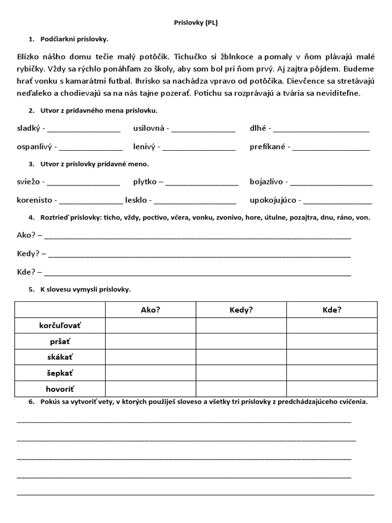 Príslovky (PL) | PDF