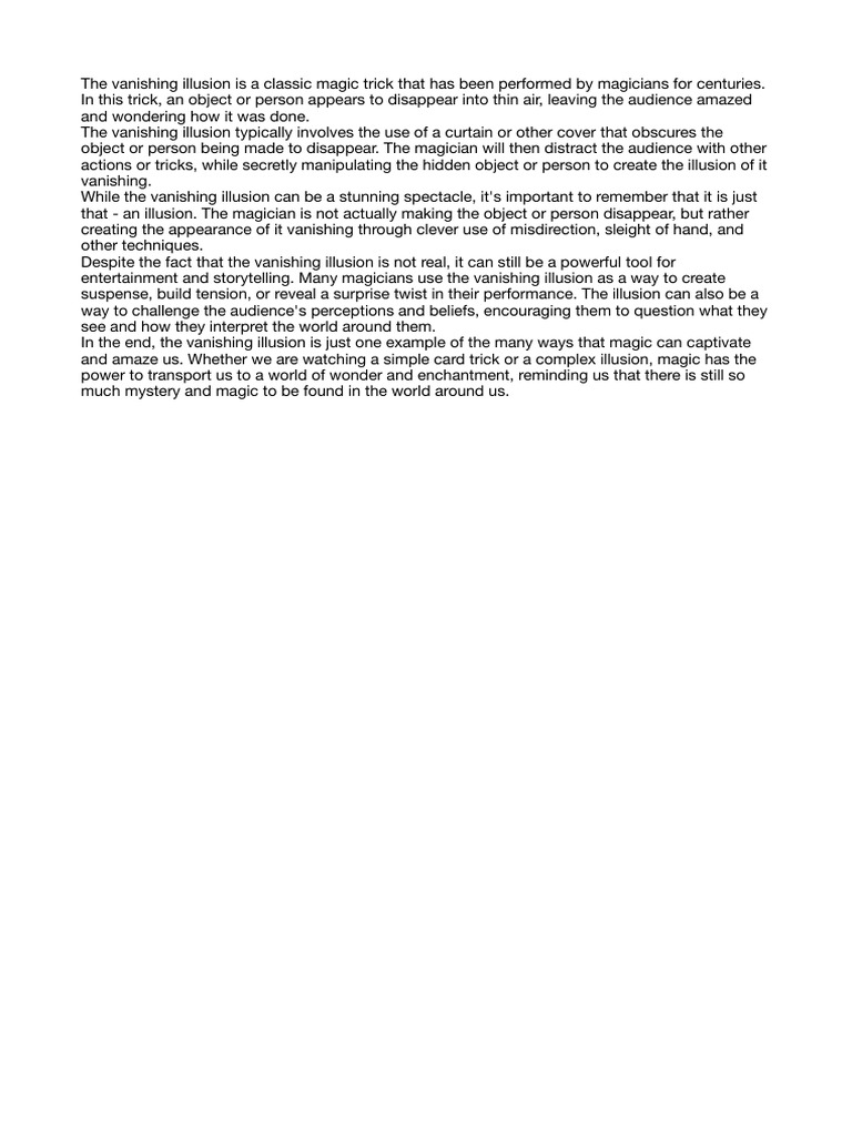 Vanishing Illusion | PDF | Self-Improvement