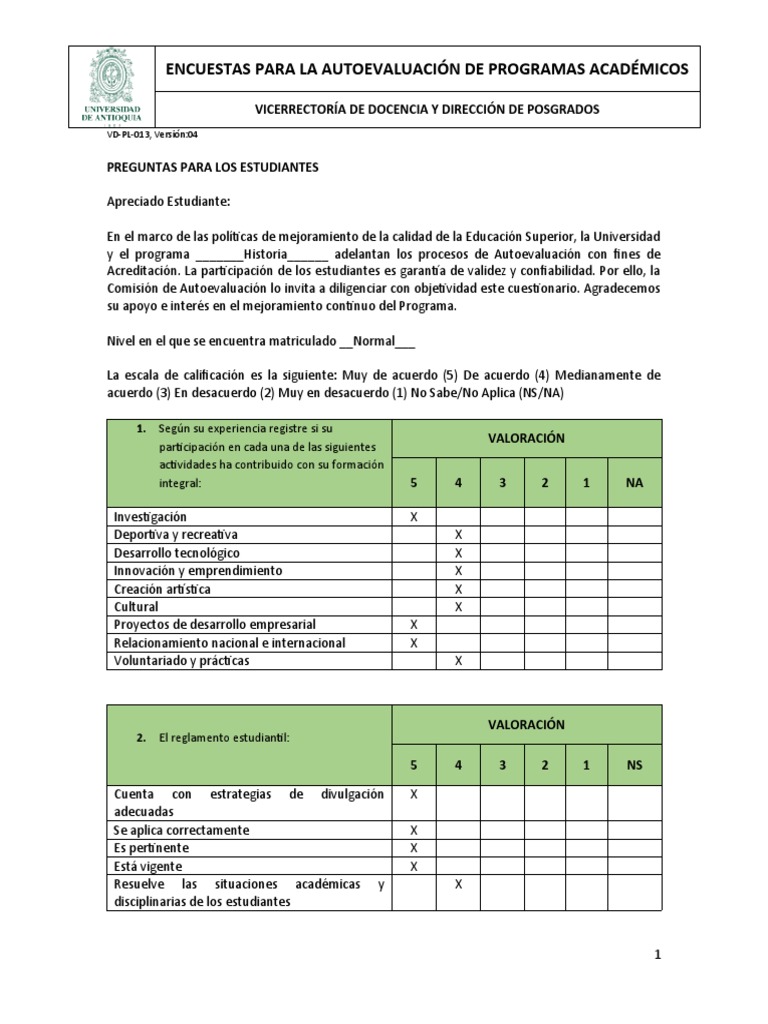 Encuesta A Estudiantes Pre y Pos | PDF | Plan de estudios | Evaluación