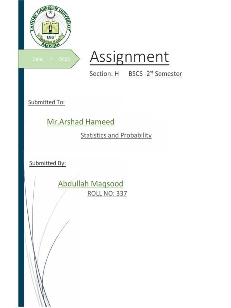 Math Cover Page | PDF