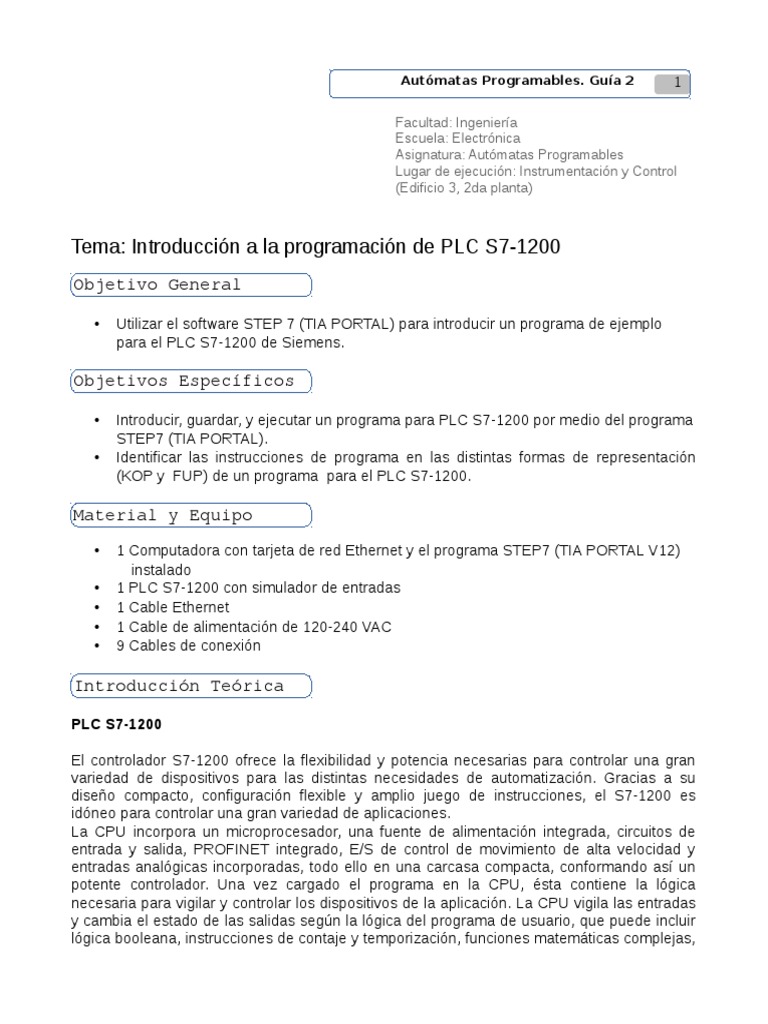 Programación PLC S7-1200 con STEP 7 | PDF | Controlador lógico programable | Programa de computadora