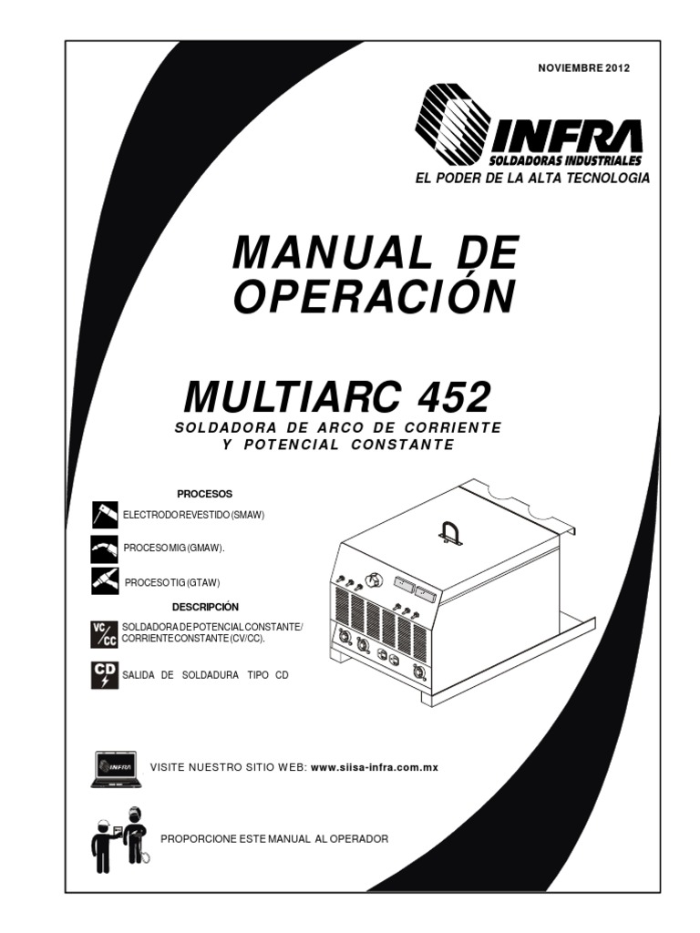 Manual de Operación: Multiarc 452 | PDF | Soldadura | Construcción