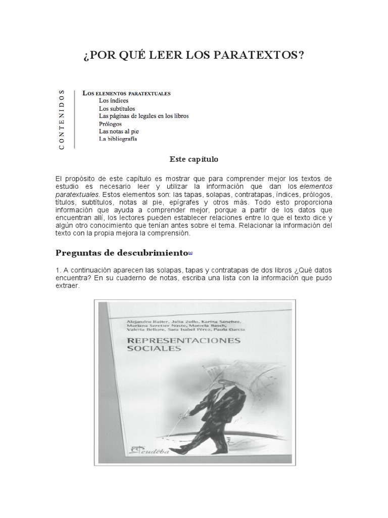 Paratextos Del Libro y Diario | PDF