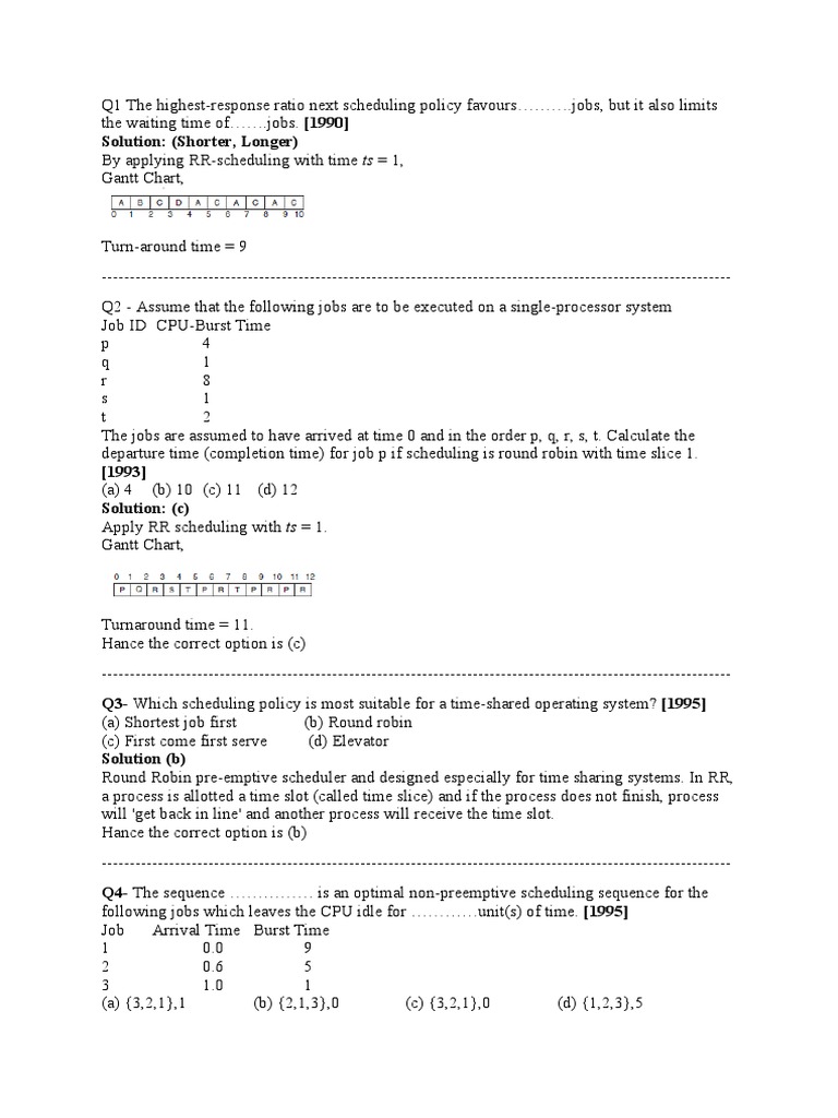 Gate Qes Cpu Scheduling | PDF | Scheduling (Computing) | Concurrency ... Gate Qes Cpu Scheduling | PDF | Scheduling (Computing) | Concurrency ...