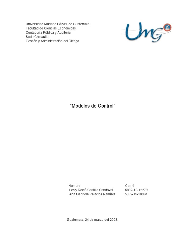 Modelos de Control | PDF | Evaluación | Auditoría