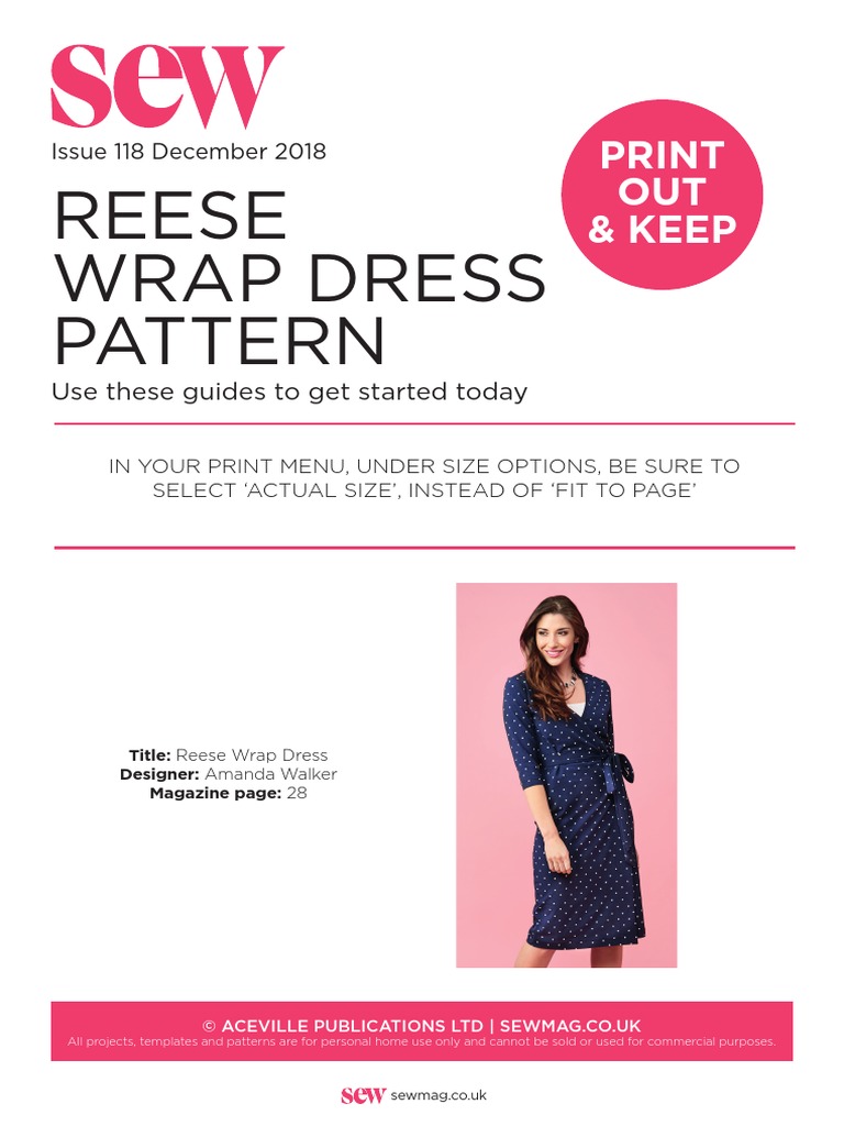 Reese Wrap Dress Pattern: Print OUT & Keep | PDF | Dress | Softlines ...