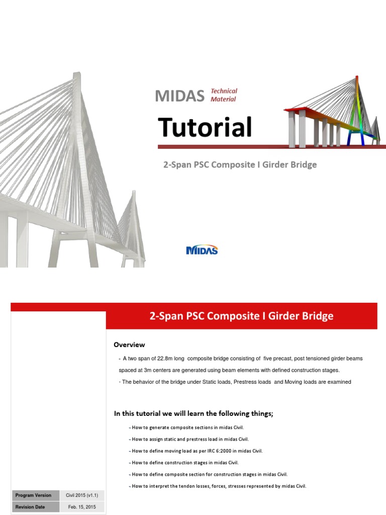 2-Span PSC Composite Bridge Tutorial | PDF