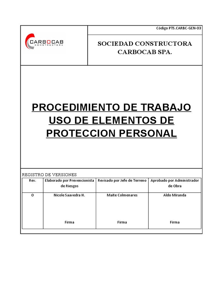 PTS Entrega de Epp. | PDF | Soldadura | Construcción