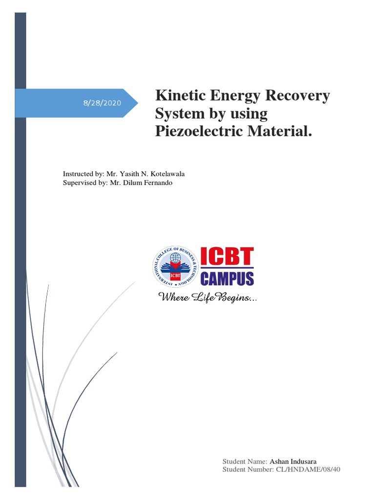 Kinetic Energy Recovery System by Using Piezoelectric Material | PDF ...