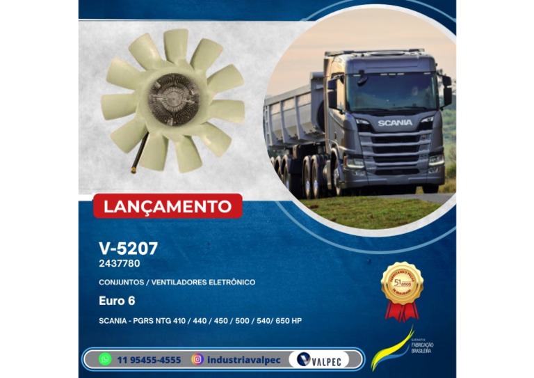 V-5207 Valpec Ventilador Scania NTG - 2437780 | PDF