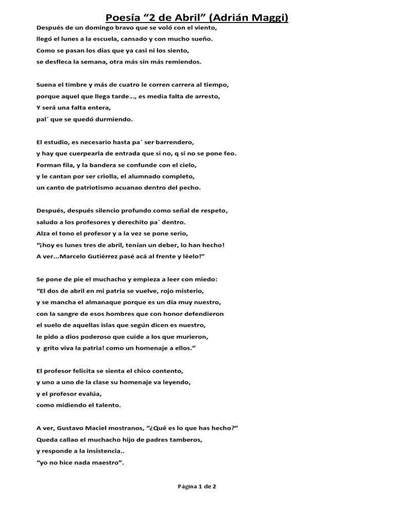 Poesía - 2 de Abril - Adrian Maggi | PDF