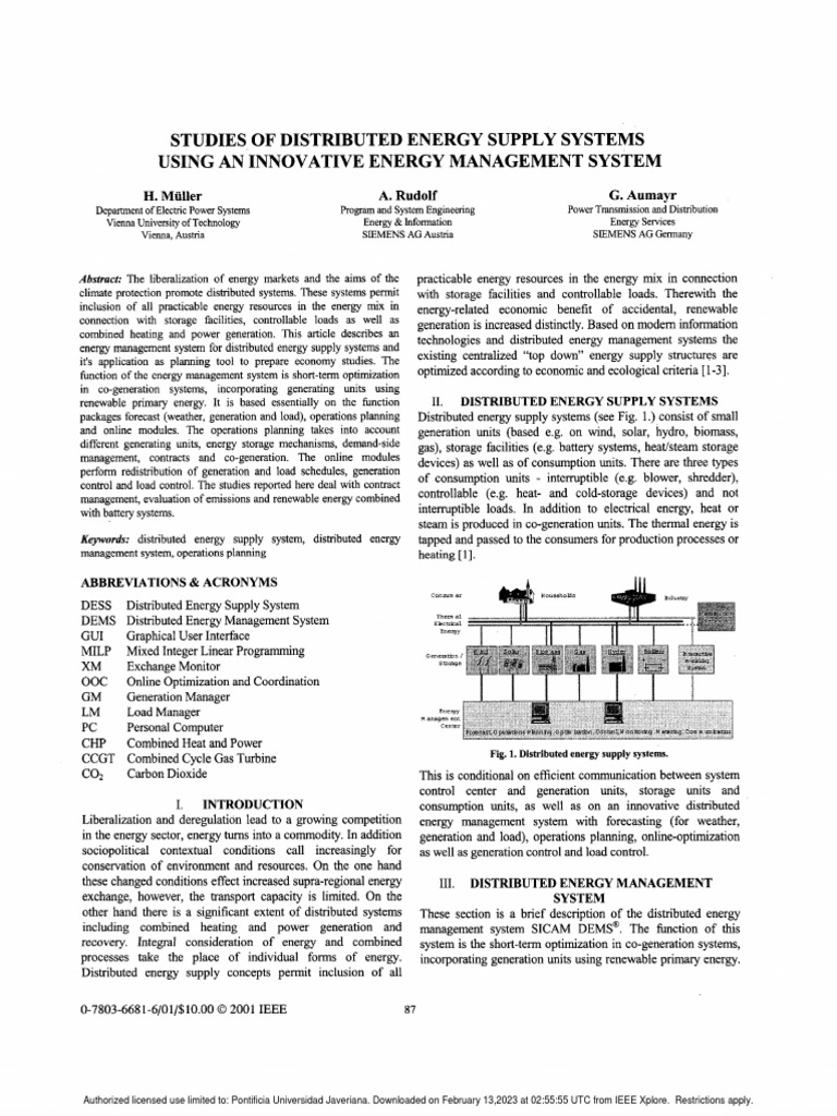 Studies of Distributed Energy Supply Systems Using An Innovative Energy ...