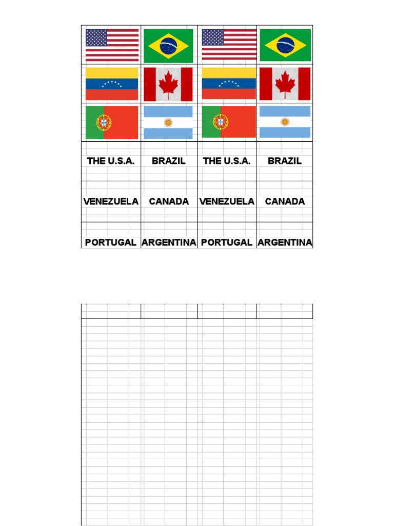 Countries Memory Game 1 | PDF