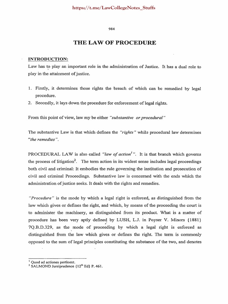 A Comprehensive Overview of Procedural Law and the Distinction Between ...