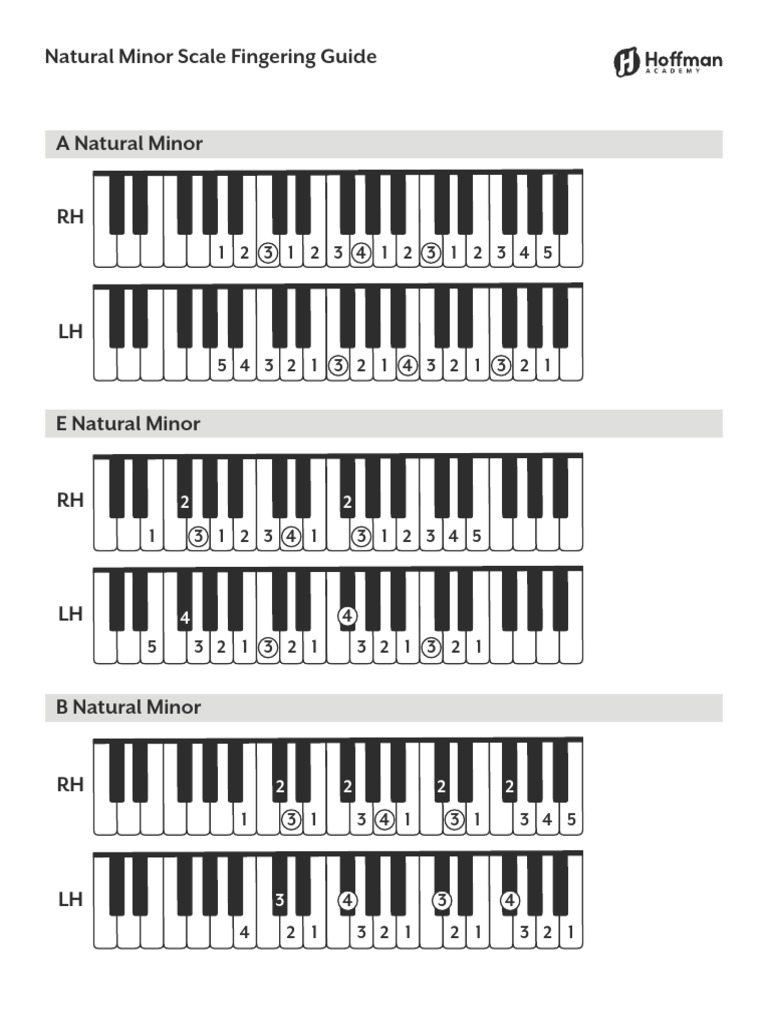 Natural Minor Scale Fingering Guide | PDF | Musical Scales | Music Theory