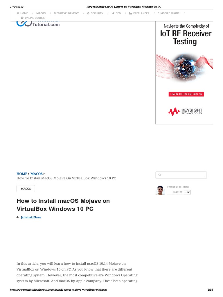 How To Install macOS Mojave On VirtualBox Windows 10 PC | PDF