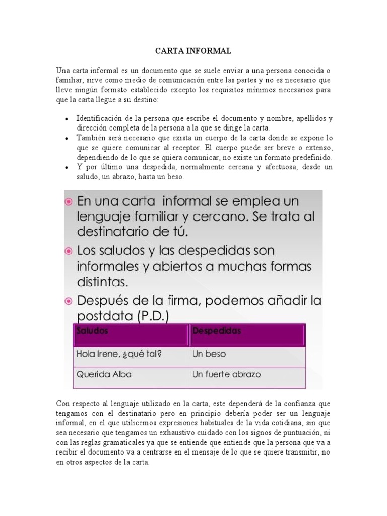 Carta Informal | PDF