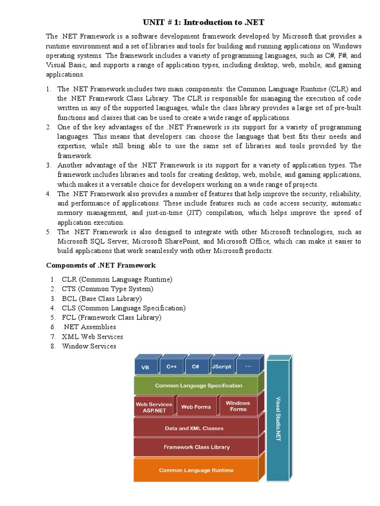 An Introduction to the Components, Features, Advantages, and Applications of the Versatile .NET ...
