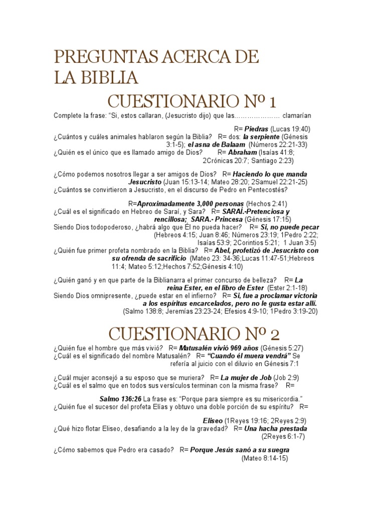 PREGUNTAS ACERCA DE LA Biblia | PDF | Jesús | Evangelio de Mateo