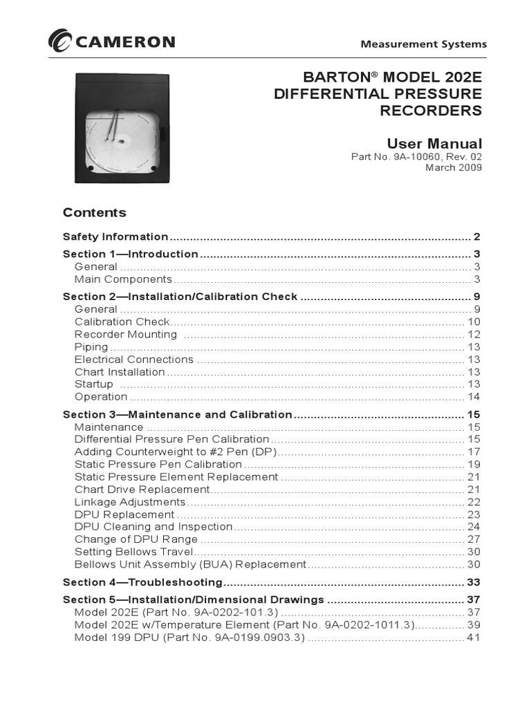 Barton Chart Recorders 202e User Manual | PDF