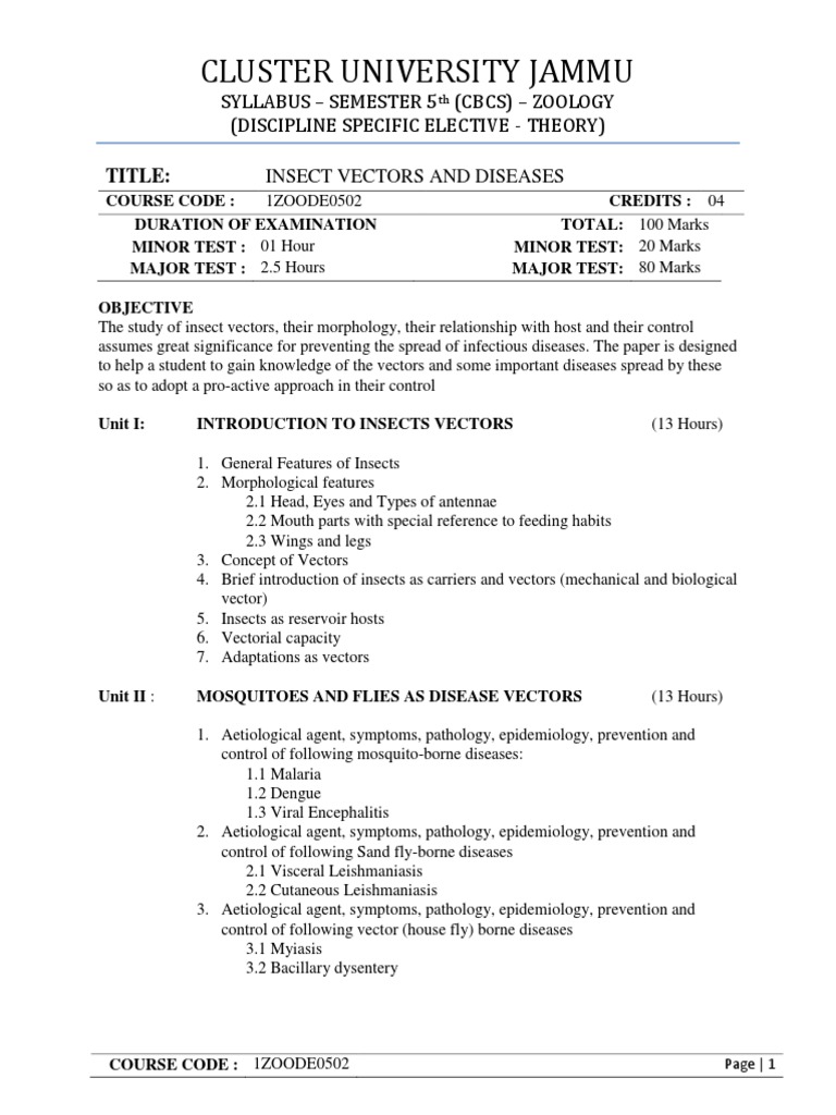 5th Sem Syllabus Zoology | PDF | Immunology | Medical Specialties 5th Sem Syllabus Zoology | PDF | Immunology | Medical Specialties