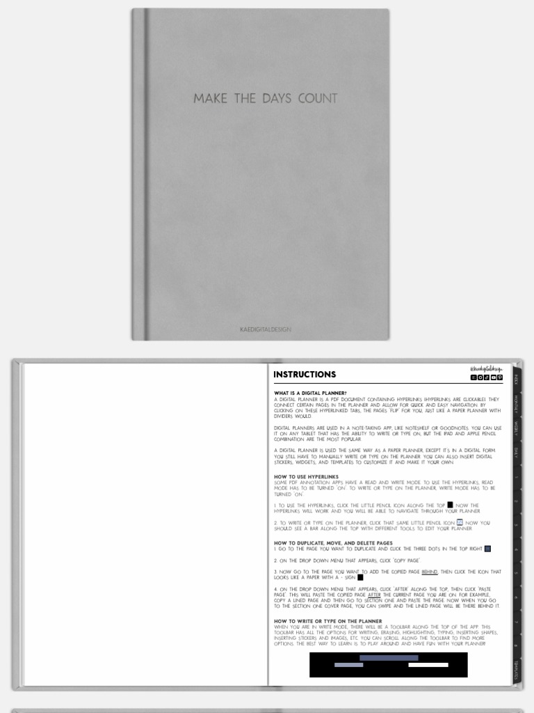 Monday Start Digital Planner Freebie (Landscape) | PDF | Hyperlink | Icon (Computing)