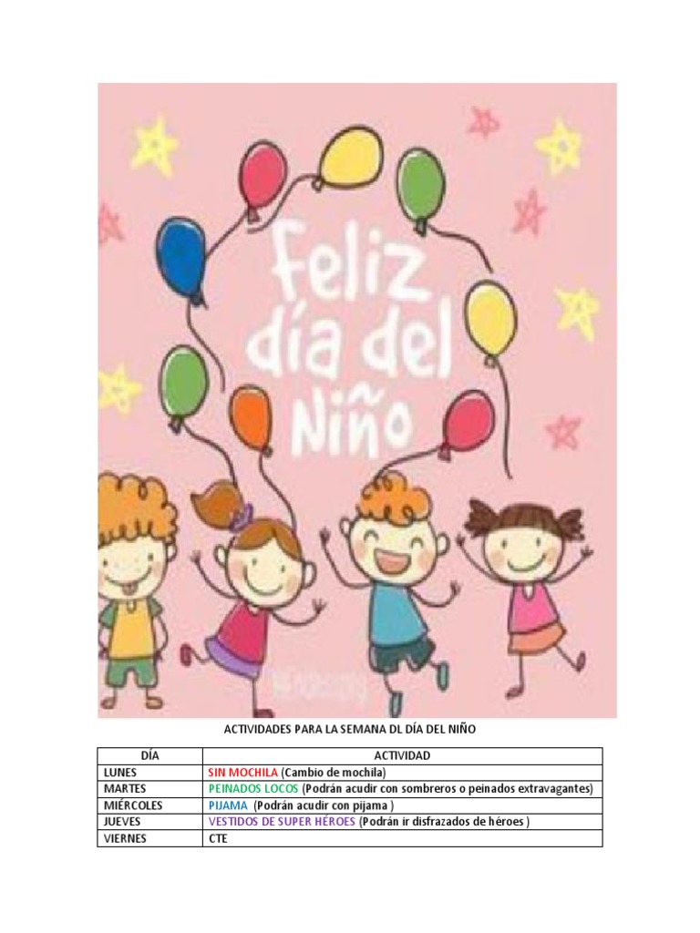Semana Divertida del Día del Niño | PDF | Libros para adolescentes