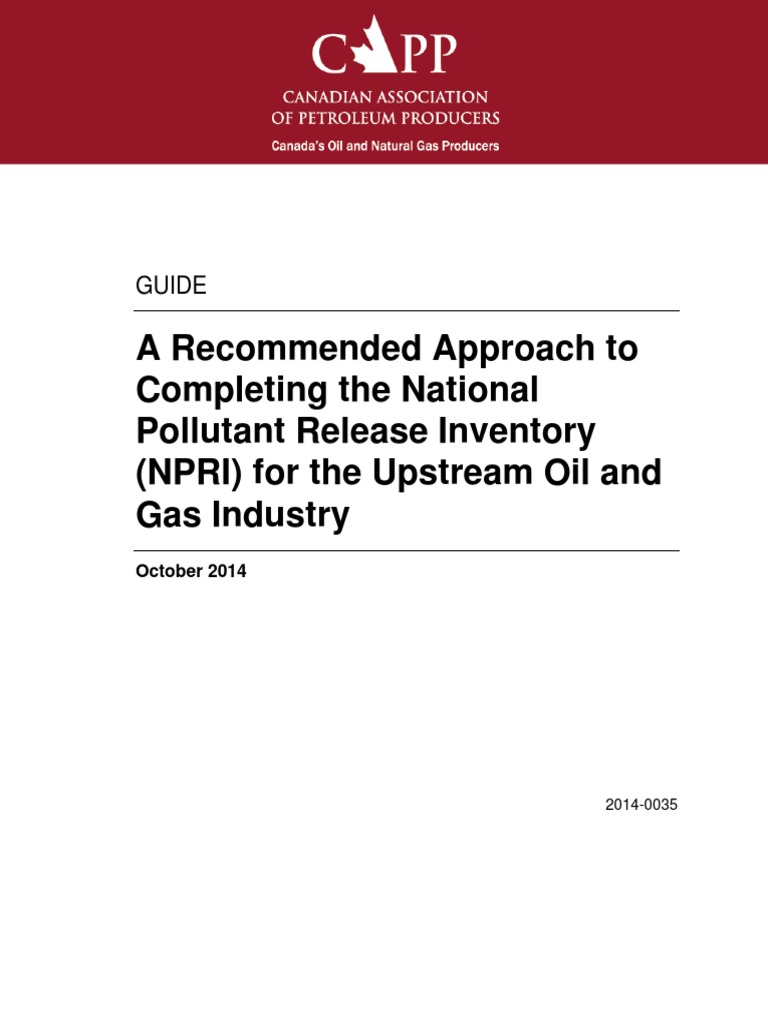 A Recommended Approach To Completing The National Pollutant Release ...