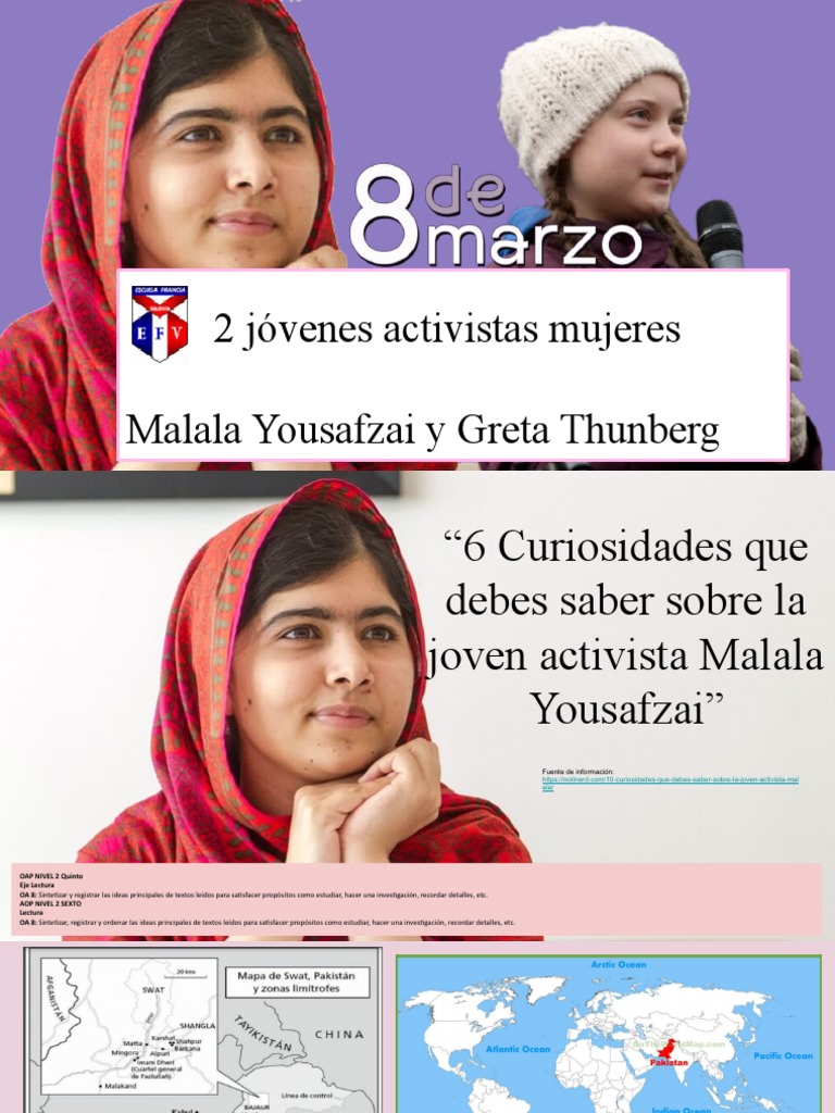 2 Jóvenes Activistas Mujeres Malala Yousafzai y Greta Thunberg | PDF