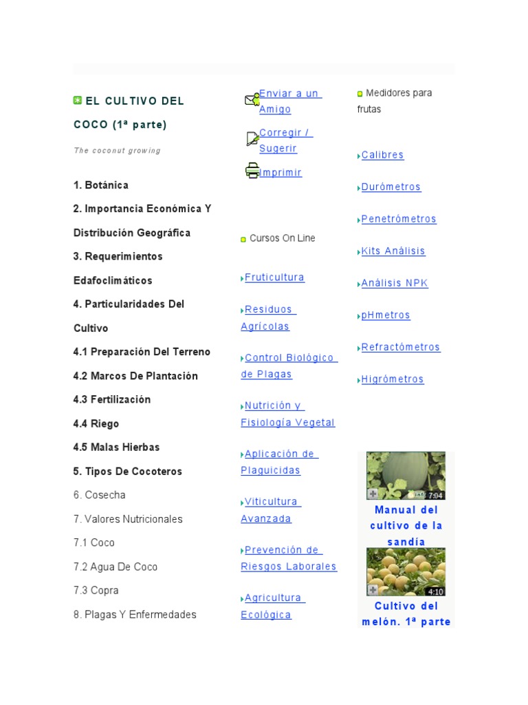 El Coco | PDF | Riego | Coco