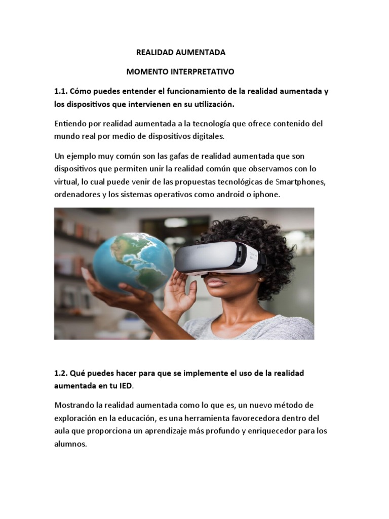 Realidad Aumentada | PDF | Realidad aumentada | Realidad virtual