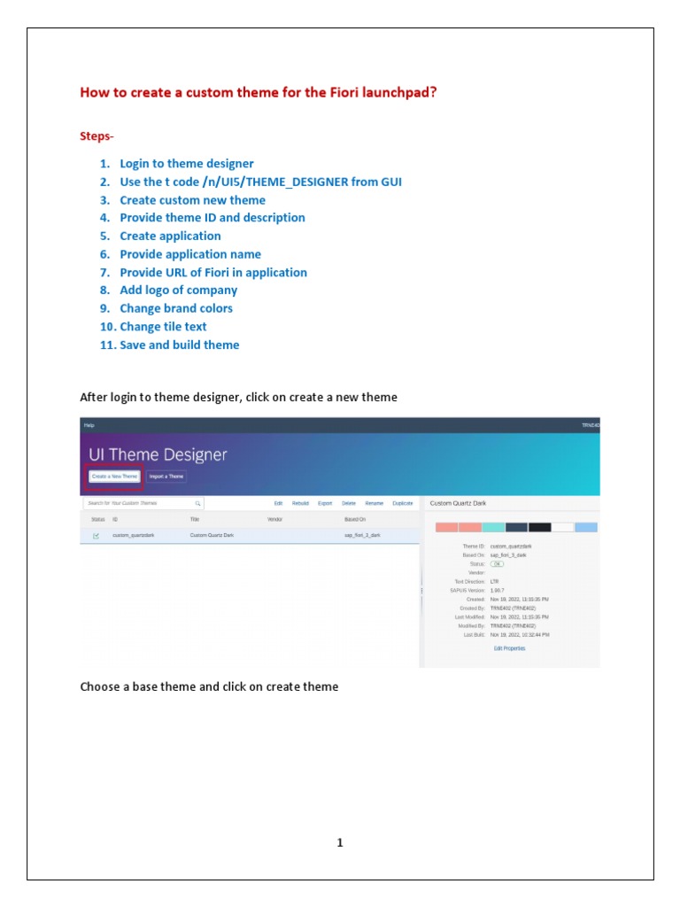 Custom Theme For Fiori Launchpad | PDF | Business | Computers
