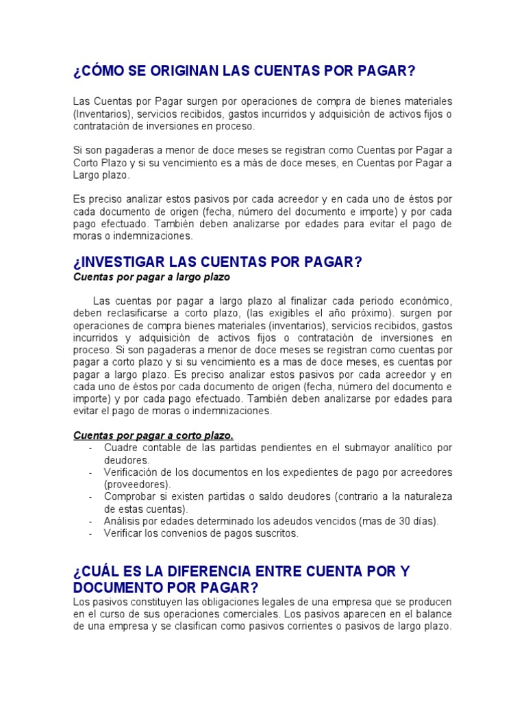 Cuentas Por Pagar | PDF