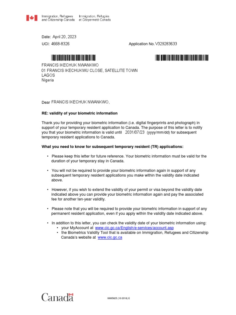 Validity of Biometric Info for TR Applications | PDF | Travel Visa ...