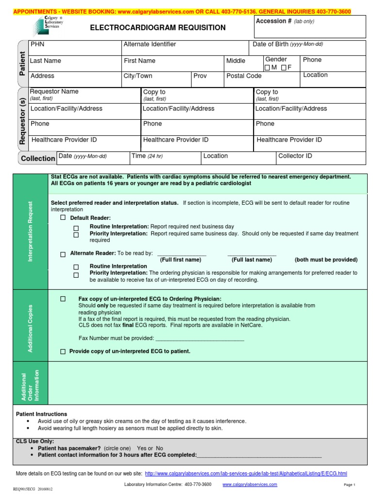 ECG Requisition | Download Free PDF | Electrocardiography | Public Services ECG Requisition | Download Free PDF | Electrocardiography | Public Services