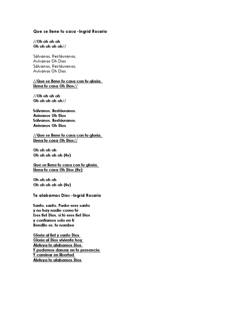 Que Se Llene Tu Casa - Ingrid Rosario: Sálvanos, Restáuranos, Avívanos ...