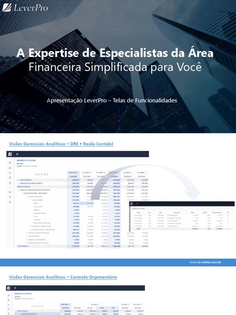 Apresentação LeverPro - Funcionalidades | PDF