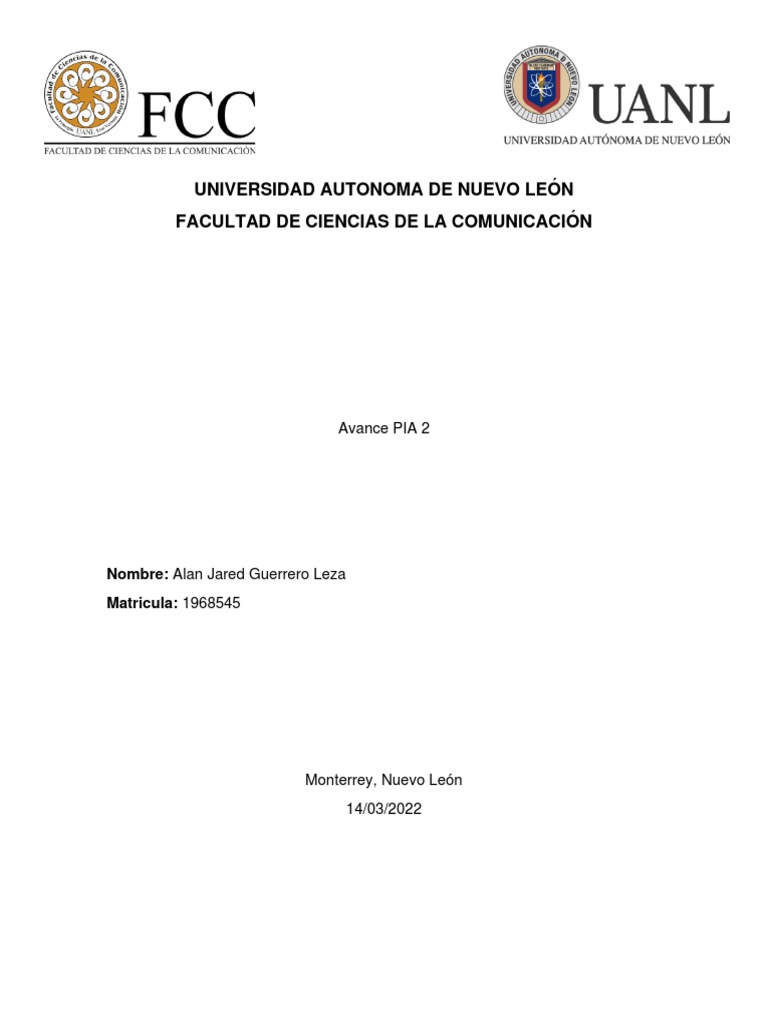 Avance Pia-2 - DD | PDF