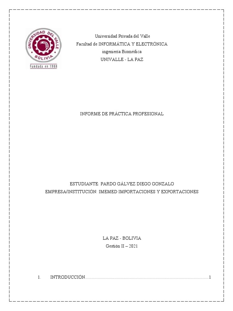Informe de Práctica Profesional en IMEMED | PDF | Informática