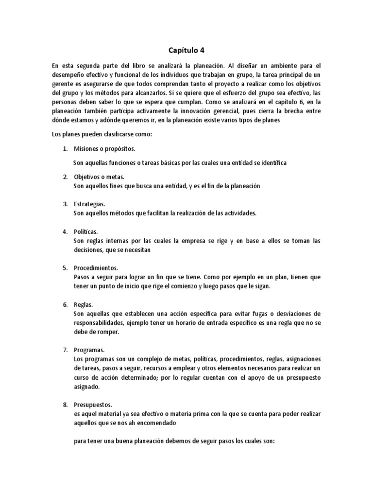 Capítulo 4 | PDF | Planificación | Presupuesto