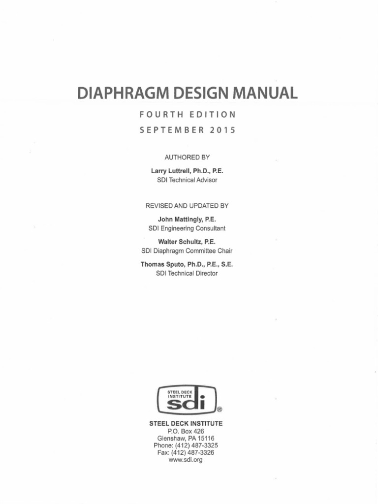 Diaphragm Design Manual: Fourth Edition September 2015 | PDF