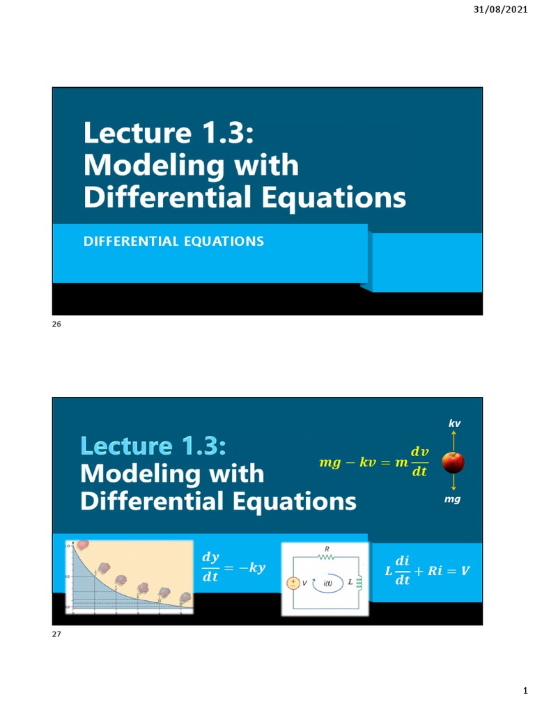 Differential Equations Modeling Techniques | PDF | Equations ...